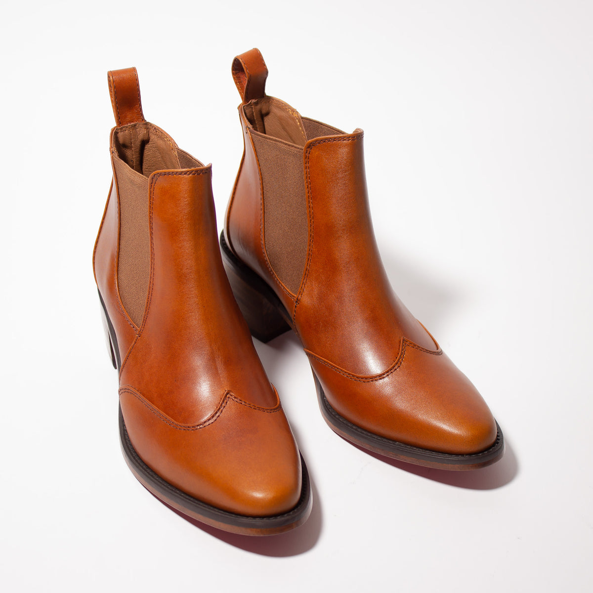 Botas Botines nueve aguas color miel en piel para dama Carol King ...